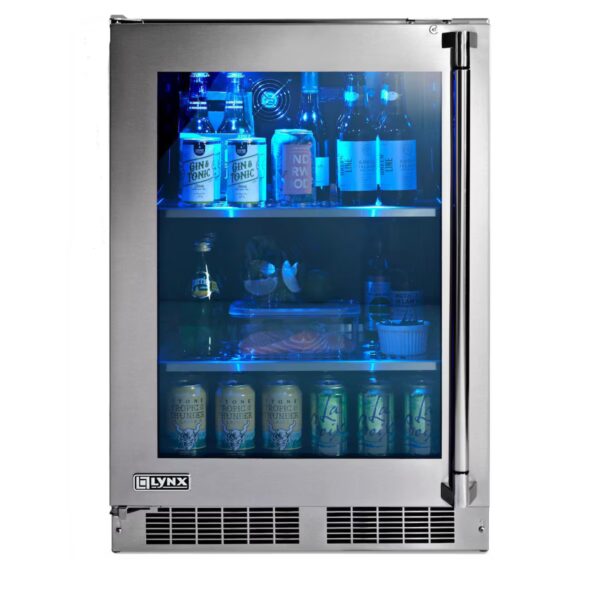 Lynx 24-Inch 5.3 Cu. Ft. Left Hinge Outdoor Rated Compact Glass Door ...